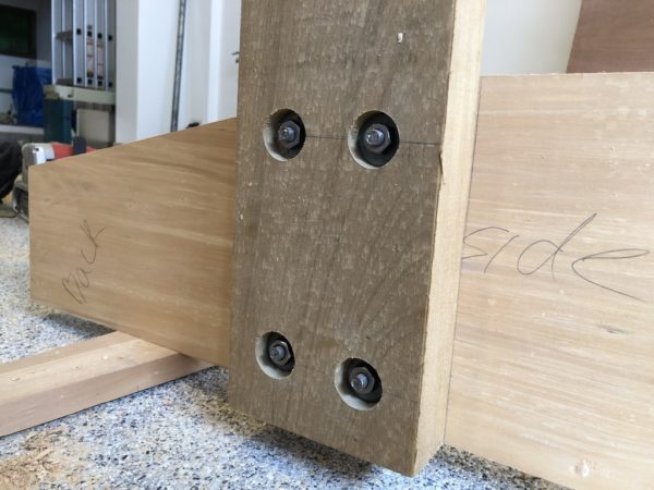 Recessed the main bolts, so hands won't get cut when reaching for tools ...