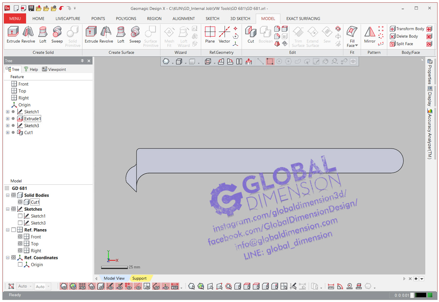 VW TOOLS – ‘Extractor Lever for main drive shaft Oil seal (VW 681 ...