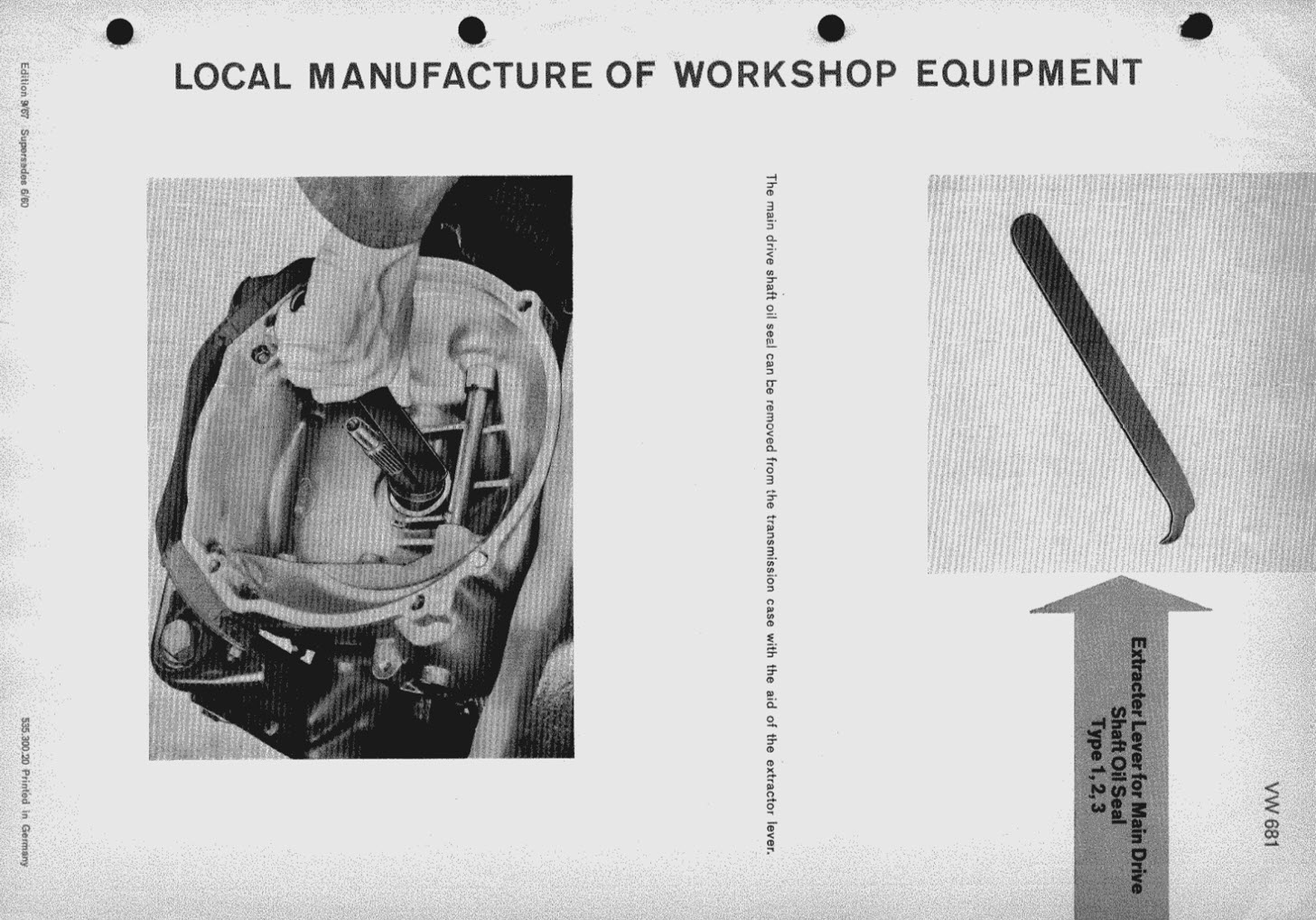 VW TOOLS – ‘Extractor Lever for main drive shaft Oil seal (VW 681 ...